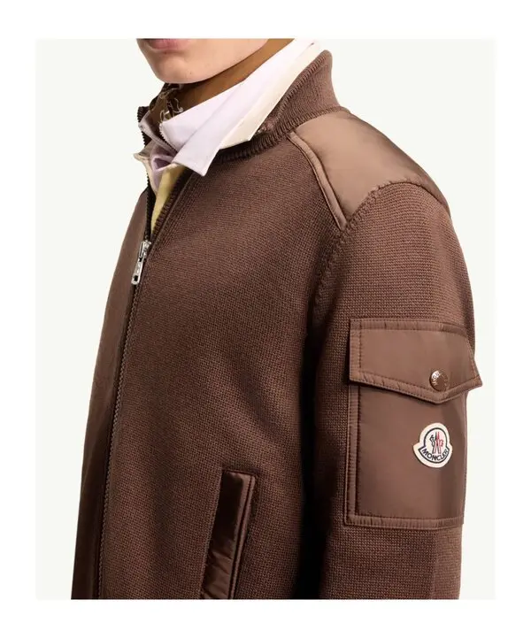 Moncler Padded Wool Zip-up Cardigan