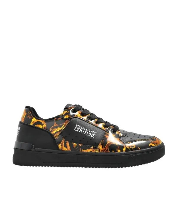Versace Barocco Print Lace-up Sneakers - Black
