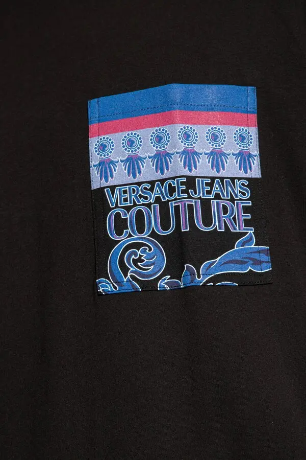 Versace Logo Printed Crewneck T-shirt