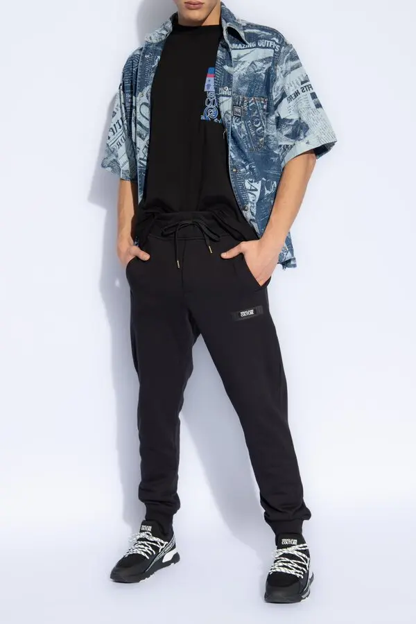 Versace Logo Printed Crewneck T-shirt