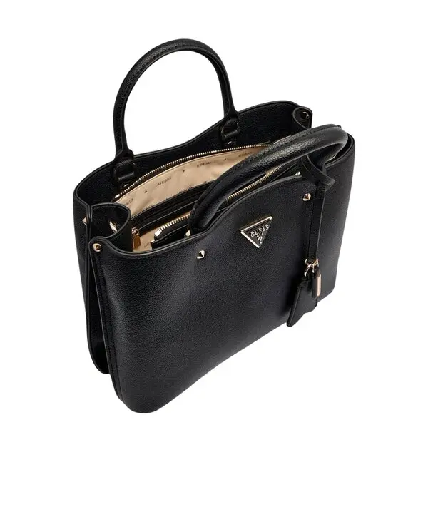 Guess Meridian Logo Plaque Top Handle Bag