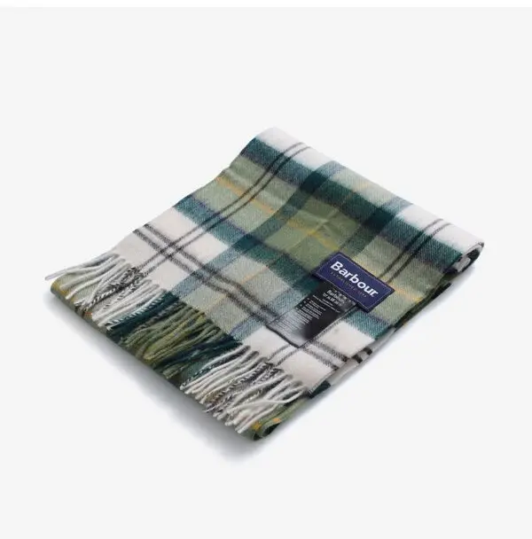 Barbour Tartan-pattern Fringed Scarf
