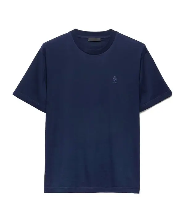 Prada Logo Detailed Crewneck T-shirt - Navy Blue