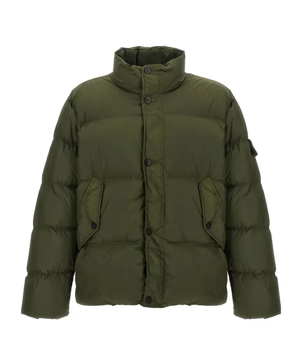 Stone Island Garment Dyed Down Jacket - Moss Green