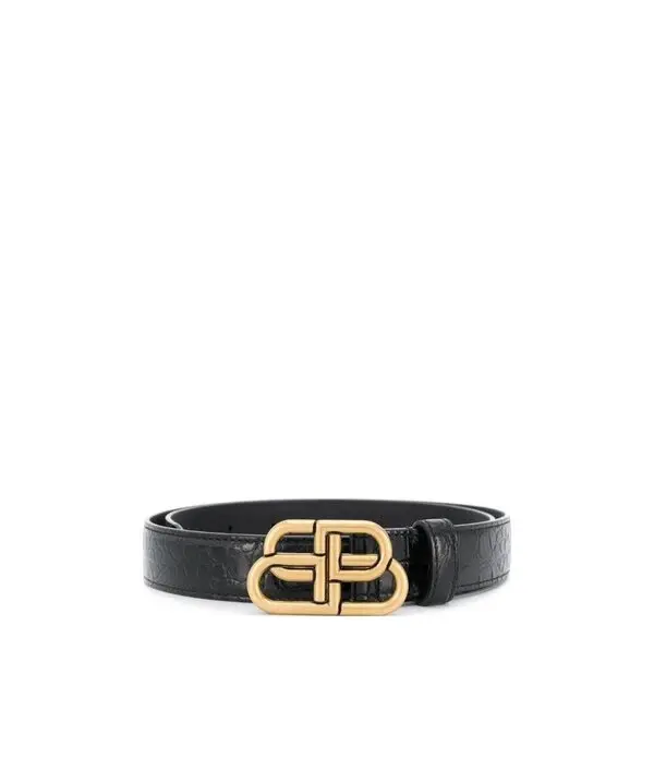 Balenciaga Bb Embossed Thin Belt