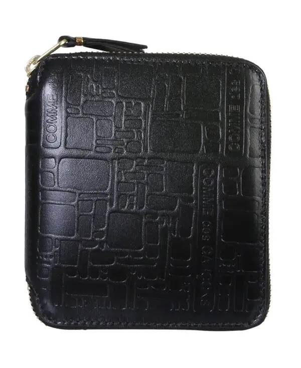 Comme Des Garçons Logo Embossed Wrap-around Zipper Wallet