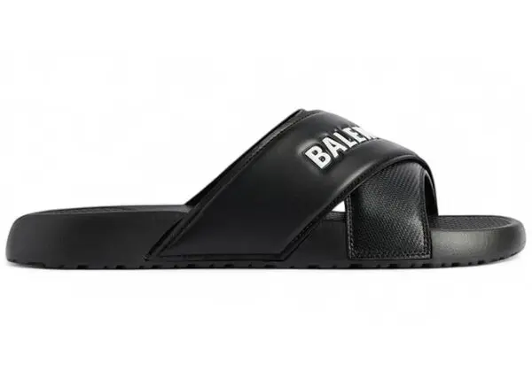 Balenciaga Sporty Pool Slides - Black/white