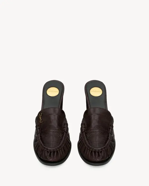 Saint Laurent Le Loafer Mules In Eel