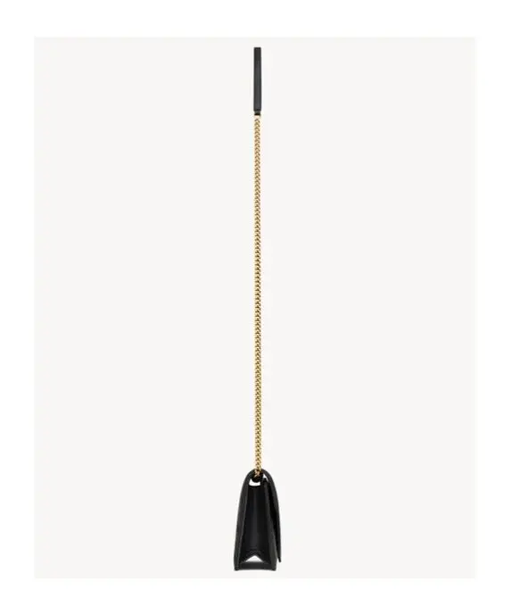 Saint Laurent Paris Chain Wallet In Grain De Poudre Leather