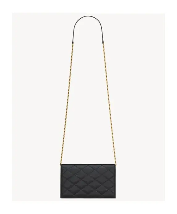 Saint Laurent Paris Chain Wallet In Grain De Poudre Leather