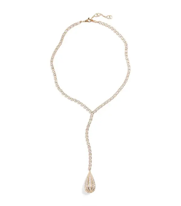 Valentino Garavani Poétique Des Gouttes Crystal Pendant Necklace - Gold