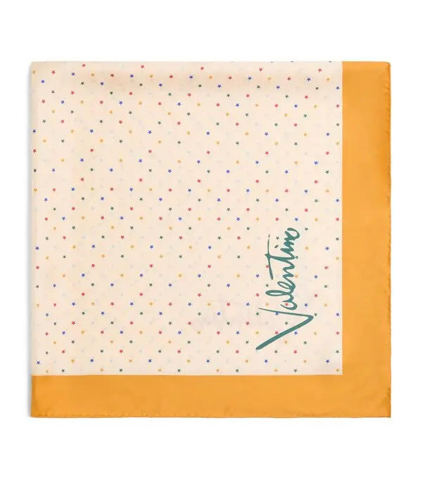Valentino Garavani Silk Polka Dot Scarf - Orange