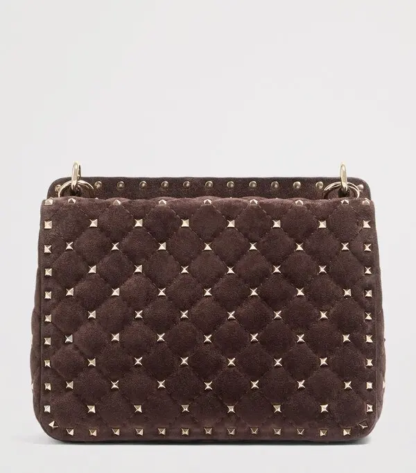 Valentino Garavani Medium Leather Rockstud Spike Top-handle Bag - Brown