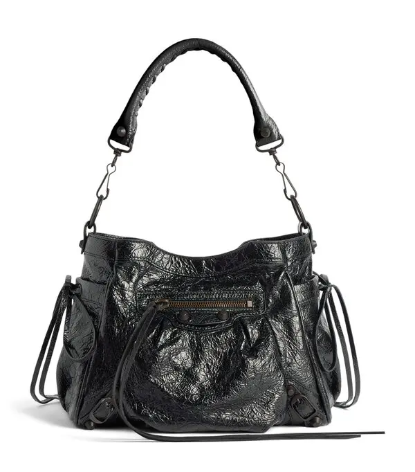 Balenciaga Lambskin Le City Shoulder Bag - Black