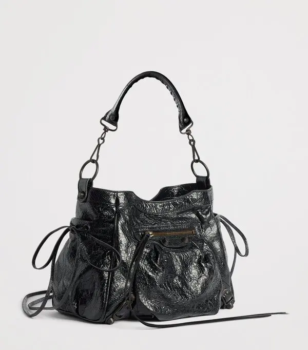 Balenciaga Lambskin Le City Shoulder Bag - Black