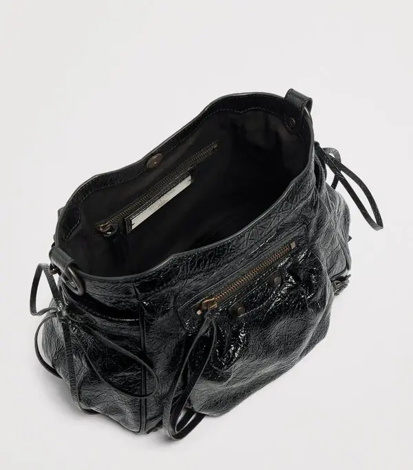 Balenciaga Lambskin Le City Shoulder Bag - Black