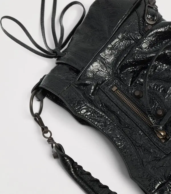 Balenciaga Lambskin Le City Shoulder Bag - Black