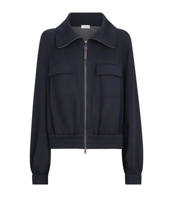 Brunello Cucinelli Cotton-silk Interlock Zip-up Cardigan