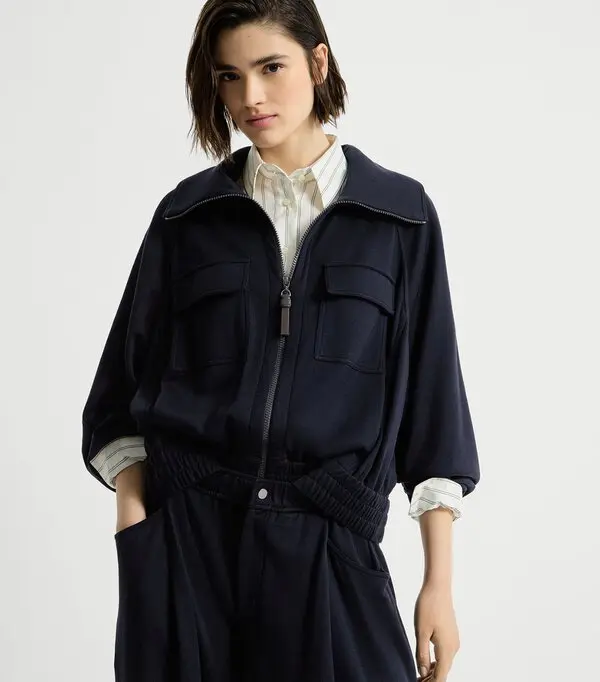 Brunello Cucinelli Cotton-silk Interlock Zip-up Cardigan