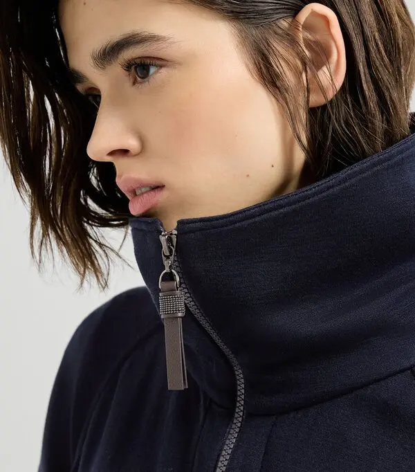Brunello Cucinelli Cotton-silk Interlock Zip-up Cardigan