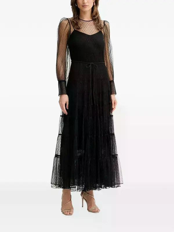 TWINSET Polka-dot Maxi Dress With Lace Trim