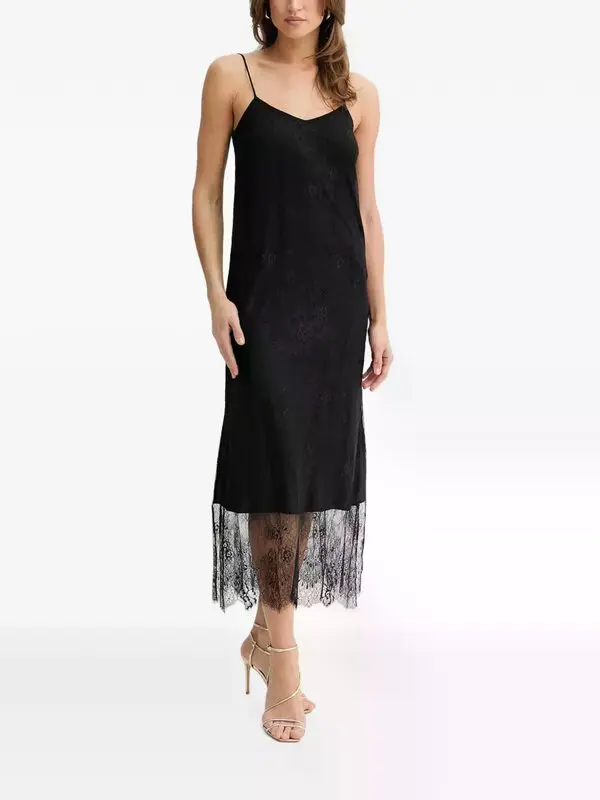 TWINSET Polka-dot Maxi Dress With Lace Trim