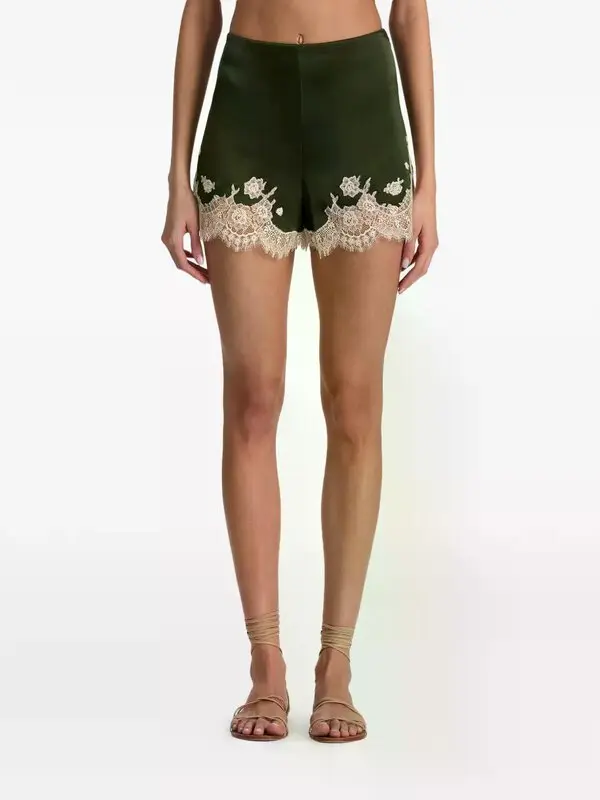 Alice + Olivia Elissa Lace-trim Shorts - Green