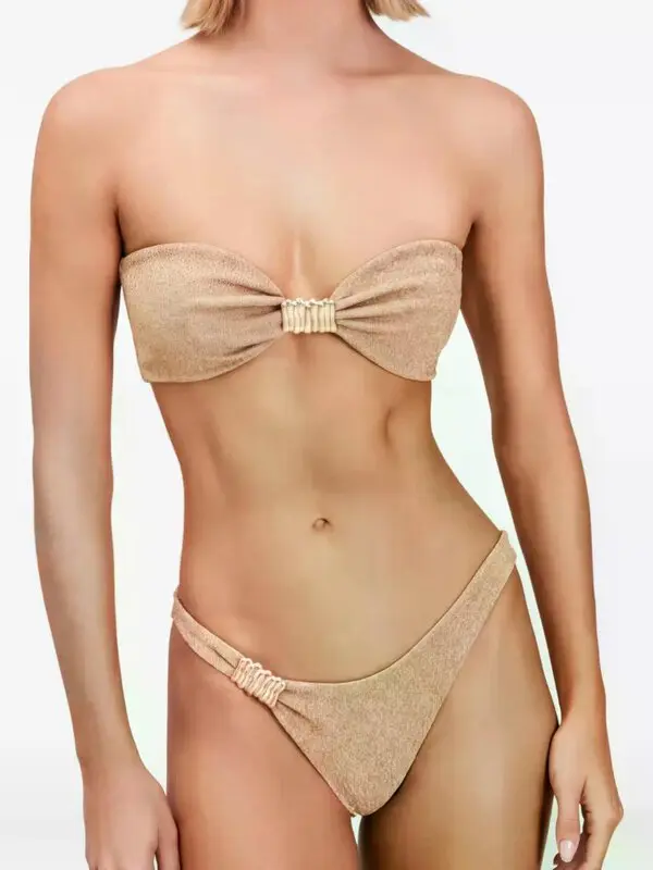 Devon Windsor Embellished Bandeau Bikini - Neutrals