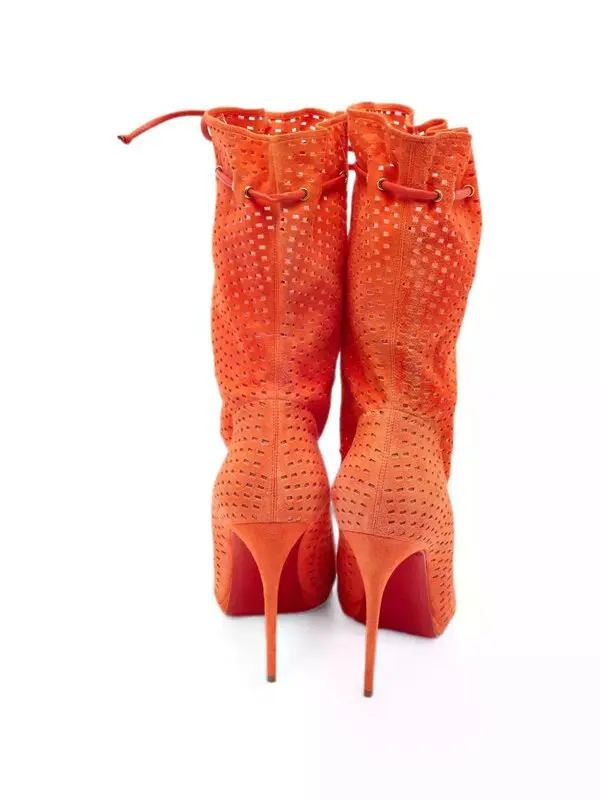 CHRISTIAN LOUBOUTIN Perforated Drawstring Ankle Pumps