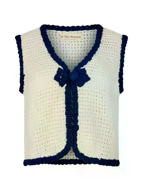 ALL THAT REMAINS Paloma Crochet Vest - Neutrals