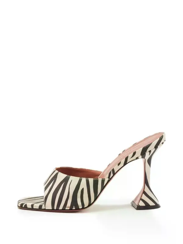 Amina Muaddi Lupita Zebra-print Sandals - Neutrals