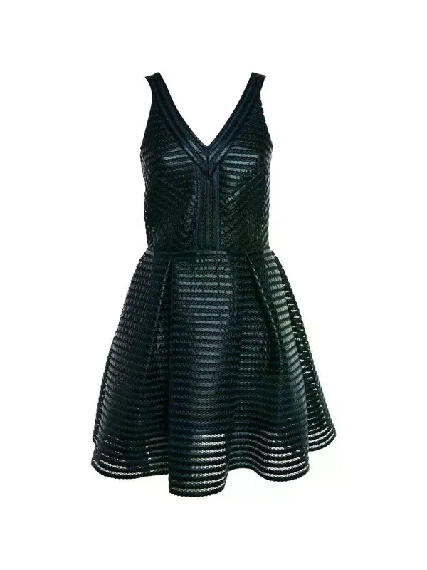 Maje Rosemount Striped Mesh Dress