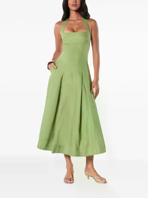 NICHOLAS Elizabeth Halterneck Midi Dress