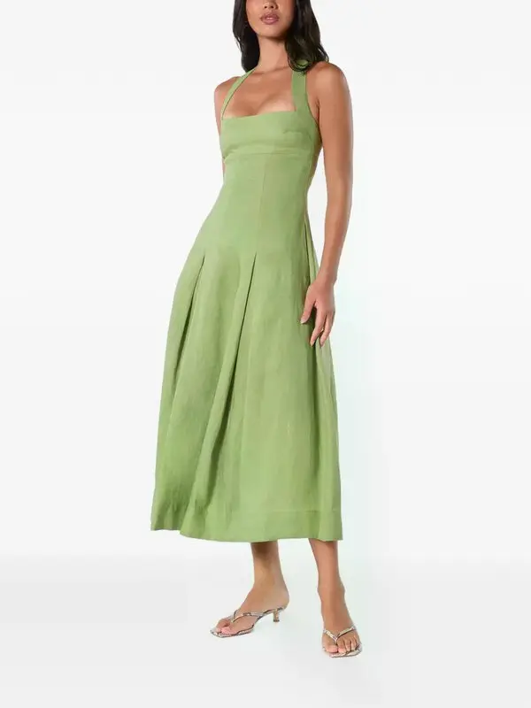NICHOLAS Elizabeth Halterneck Midi Dress
