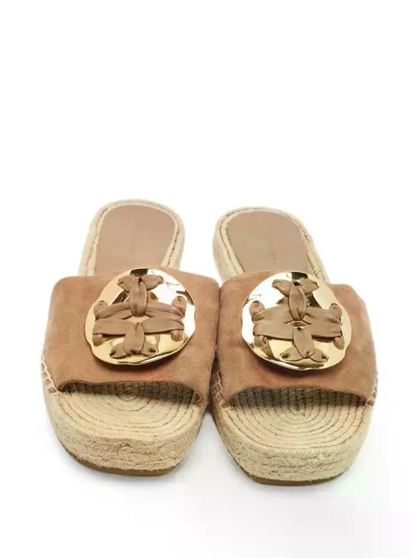 Tory Burch Double T Suede Flat Sandals