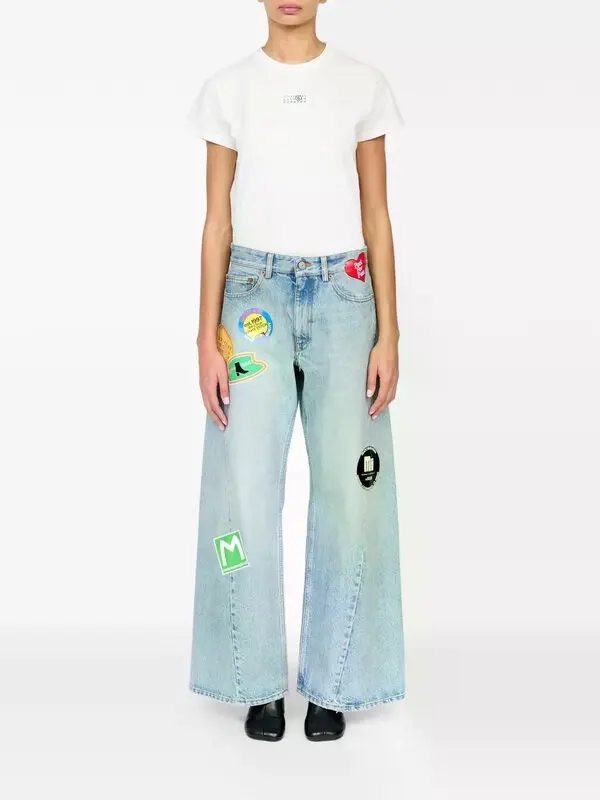 MAISON MARGIELA Wide-leg Jeans With Archive Sticker Collage