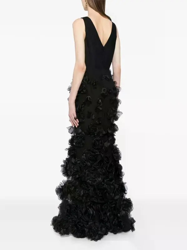 Marchesa Floral Appliqué Gown