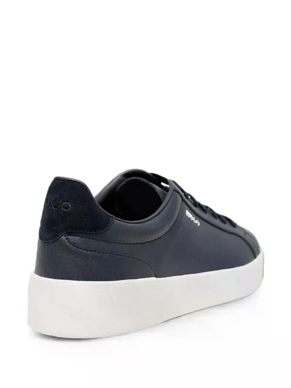 Hugo Grained Leather Logo Plaque Sneakers - Blue