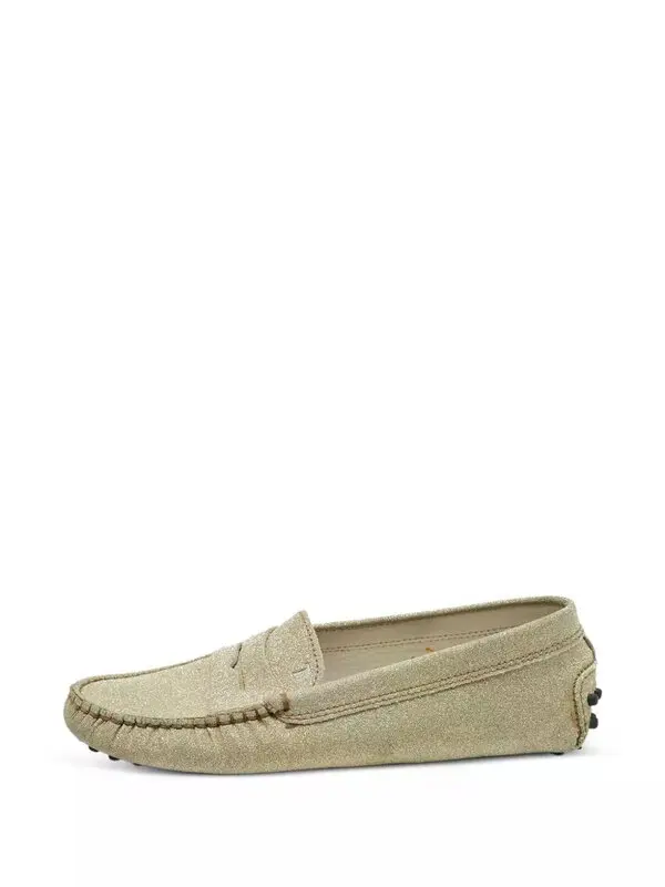 TOD'S Gommino Glitter Embellished Loafers - Gold