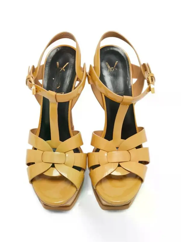 Saint Laurent Tribute Platform Sandals - Yellow