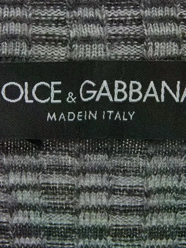 Dolce & Gabbana Rib Knit Henley Neck Sweater