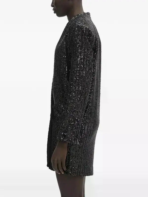 ANINE BING Sequin Embellished V-neck Mini Dress