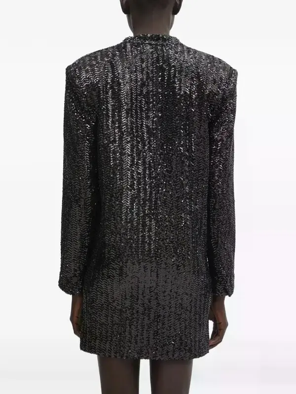 ANINE BING Sequin Embellished V-neck Mini Dress
