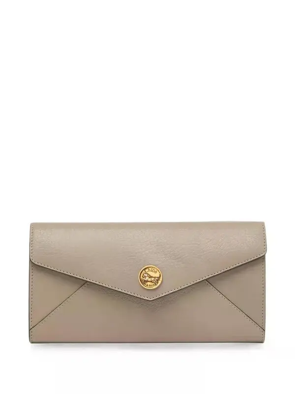 Chloé Envelope Logo-plaque Envelope Wallet - Neutrals