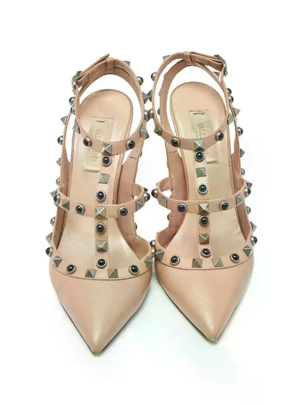 Valentino Garavani Rockstud Leather Pumps - Neutrals