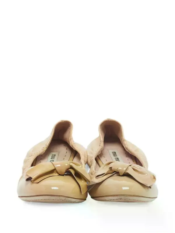 Miu Miu Crystal Embellished Ballet Flats - Neutrals