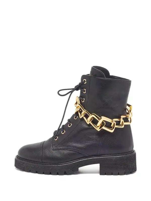 GIUSEPPE ZANOTTI Chain-embellished Combat Boots