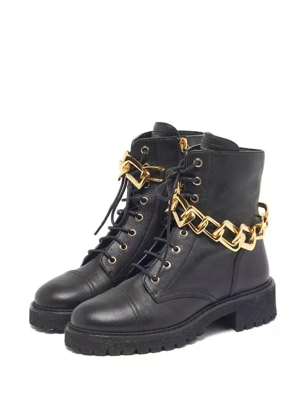 GIUSEPPE ZANOTTI Chain-embellished Combat Boots