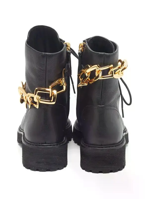 GIUSEPPE ZANOTTI Chain-embellished Combat Boots
