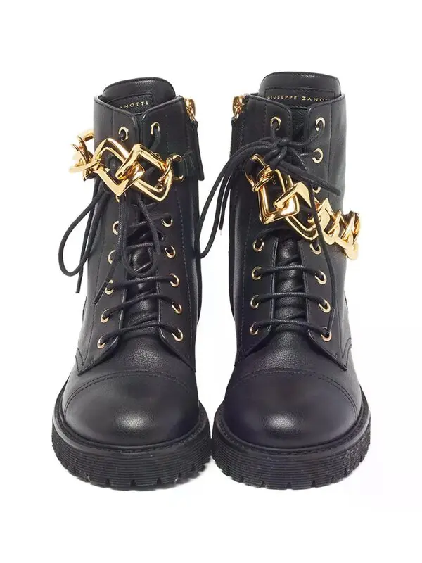 GIUSEPPE ZANOTTI Chain-embellished Combat Boots